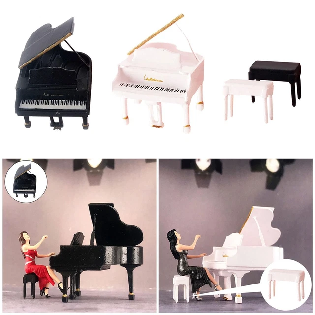 SIMULATION MINI PIANO/PIANO Bench Ornament Pretend Play Props Toy Role ...