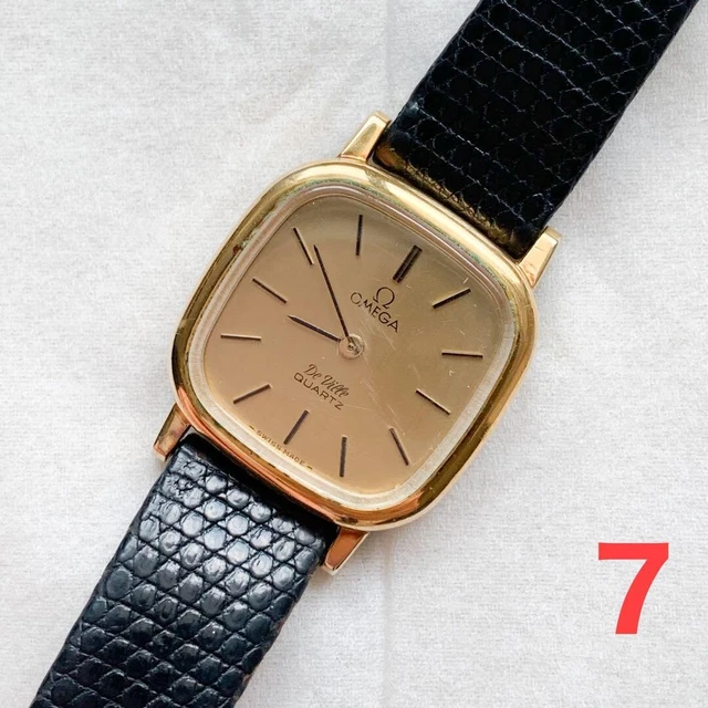 OMEGA DEVILLE QUARTZ 22mm Women’s Gold Dial Swiss Made Square Vintage £ ...