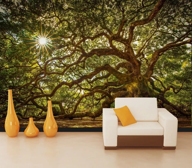3D TREE SUN 051 Wallpaper Mural Paper Wall Print Indoor Murals CA ...