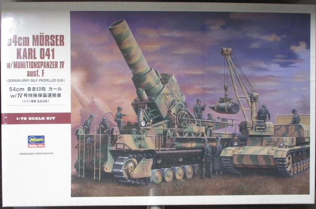 HASEGAWA 1/72ND SCALE 54cm Morser Karl 041 w/Munitionspanzer Ausf F No ...