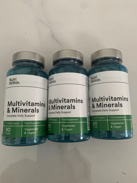 NUTRI WITHIN MULTI Vitamins & Minerals X 3. 90 Tablets. Vegetarian And ...