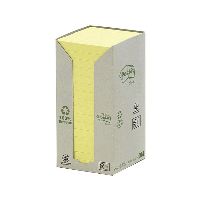 POST-IT RECYCLED NOTES Canary Yellow 76 x 76mm 16-Pack $66.90 - PicClick AU
