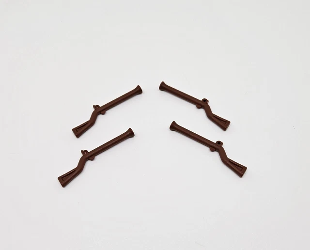 LEGO FLINTLOCK MUSKET GUN RIFLE R BROWN 2561 Cavelry Pirate Soldier X4 ...