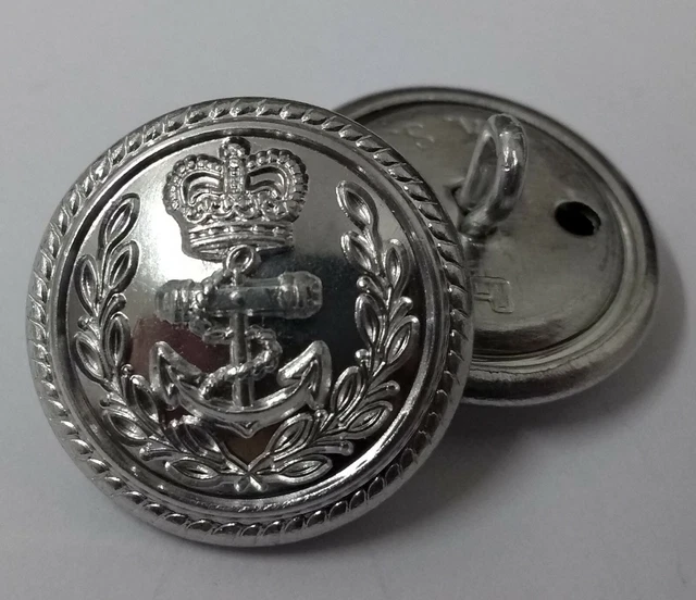 GENUINE BRITISH ROYAL Navy Officers Flag Dress Buttons X2 RN Insignia ...