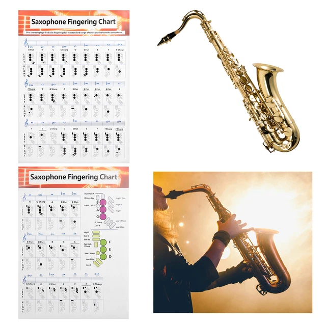 SAXOPHONE FINGERING CHART Basics Guide Exercise Comparison Table Coated ...
