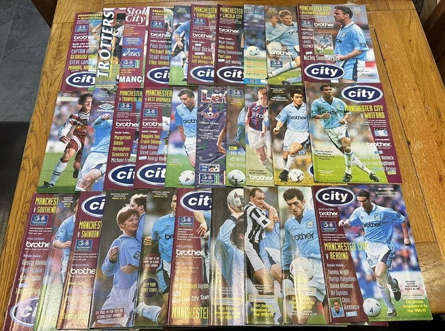 MANCHESTER CITY 1996/97 FULL SET OF HOME PROGRAMMES x30 *PLUS AWAY ...