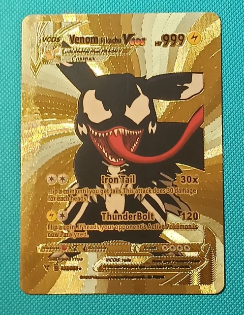 PIKACHU POKEMON VENOM Spiderman Pika Carte Card Holo Prism Foil Manga ...