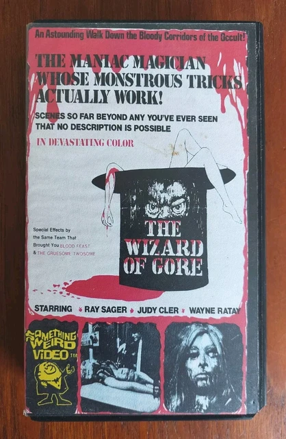 THE WIZARD OF Gore VHS Video Something Weird Clamshell Herschell Gordon ...