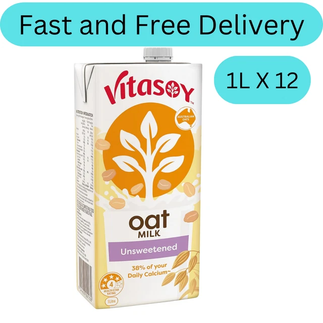 VITASOY UHT OATMILK Unsweetened, 1 Litre (Pack of 12) $53.90 - PicClick AU