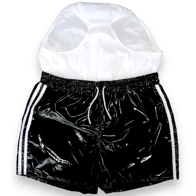 GLANZNYLON PVC GLOSSY shiny nylon Glanz Shorts PS Sprinter Hose mit ...