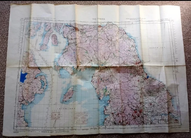ORIGINAL WW2 SCOTLAND The Border Raf Map War British Army Military Wwii ...