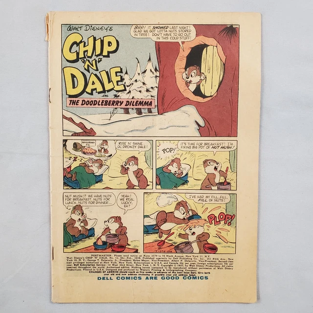 WALT DISNEY'S CHIP 'N' Dale #12 Dec-Feb 1958 Dell Comics No Cover ...