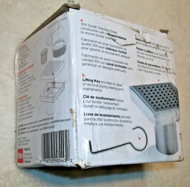 OATEY DESIGNLINE 4 in. x 4 in. Stainless Steel Square Shower Drain. £14 ...