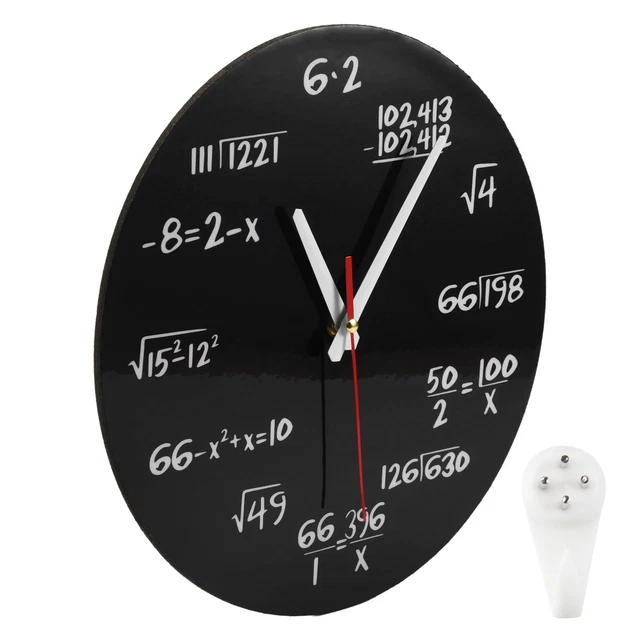 MATH WALL CLOCK , Math Formulas Clock Quiz Clock in Black and White ...