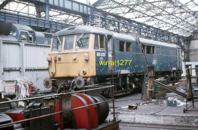 ORIGINAL RAILWAY SLIDE Class 86 86033 at Crewe Works 04.85 £2.99 ...