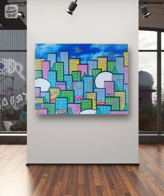 QUADRO STREET ART City Noise Pop Art Res2 Original Opera D'arte EUR 400 ...