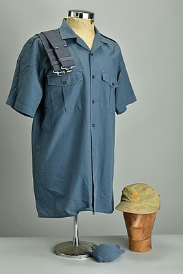 SOUTH AFRICAN KOEVOET Police Officers' 1980s Uniform Shirt, Belt etc ...