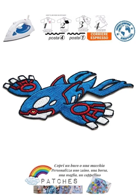 PATCH KYOGRE POKÉMON leggendario toppa termoadesiva iron on water embroidered EUR 6,49 - PicClick IT