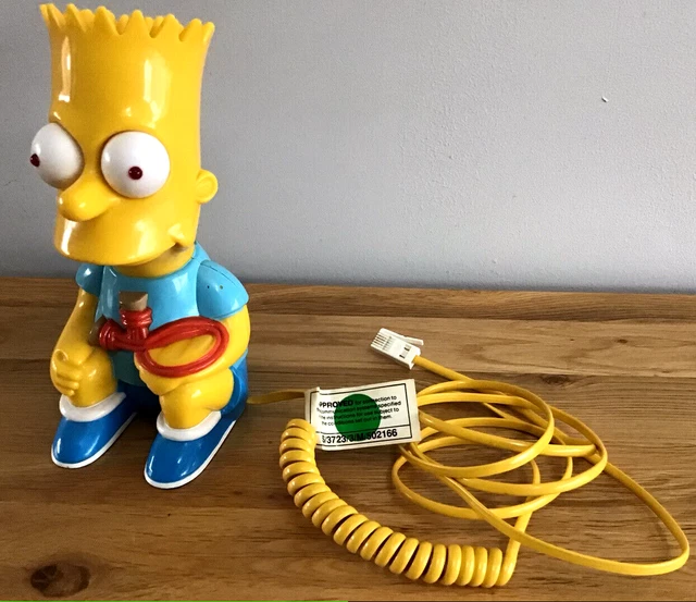 RARE VINTAGE BART SIMPSON Novelty Phone Corded Landline 1990 *in ...