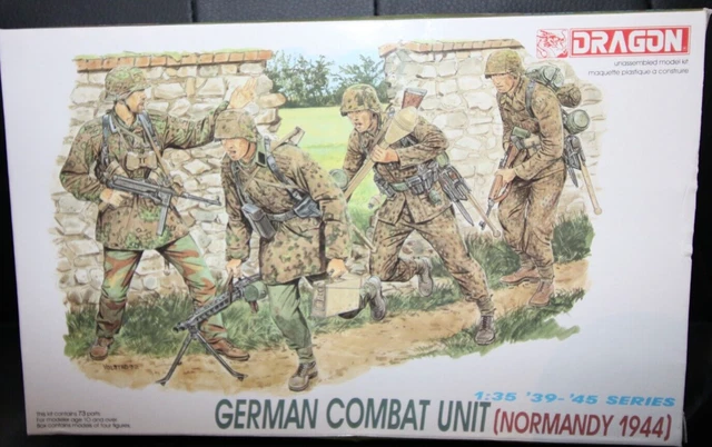 DRAGON GERMAN COMBAT UNIT (NORMANDY 1944) WW2 1/35 plastic figures 6003 ...