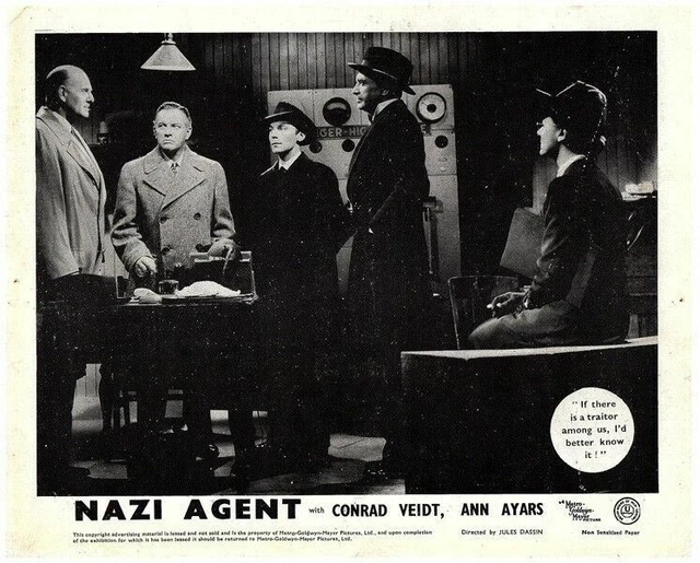 NAZI AGENT ORIGINAL Lobby Carte Conrad Veidt Classique Thriller Rare ...