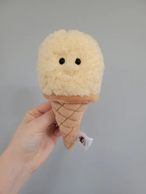 JELLYCAT IRRESISTIBLE VANILLA Ice Cream Cone RARE Beach Amusable Cream ...