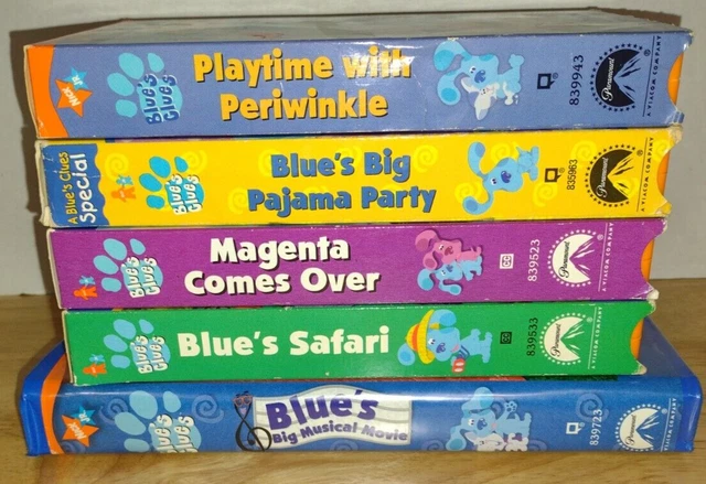 BLUE'S CLUES NICK Jr. 5 VHS Lot Blue's Big Musical Movie Periwinkle ...