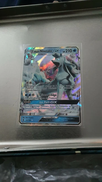 ALOLAN NINETALES GX 22/145 Guardians Rising Half Art Rare Holo Pokemon ...