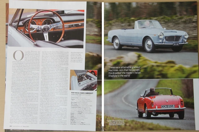 ORIGINAL CSC 2022 mag article: FIAT-OSCA 1500S CABRIOLET vs ALFA ROMEO ...