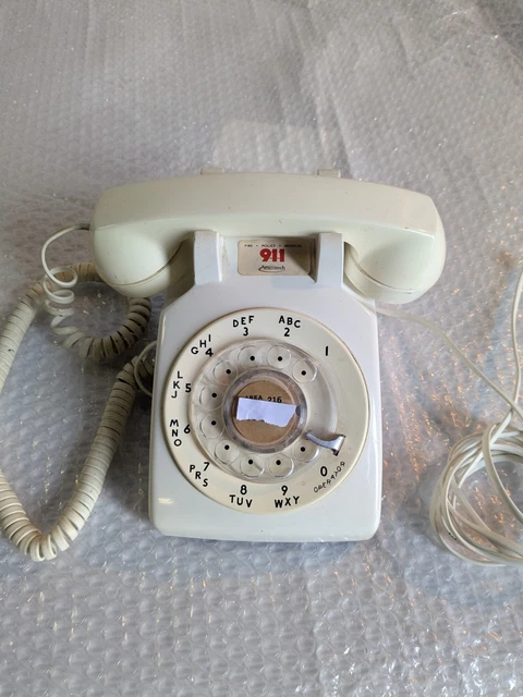 OLD SCHOOL Vintage White Rotary Dial Up Phone Telephone working ...