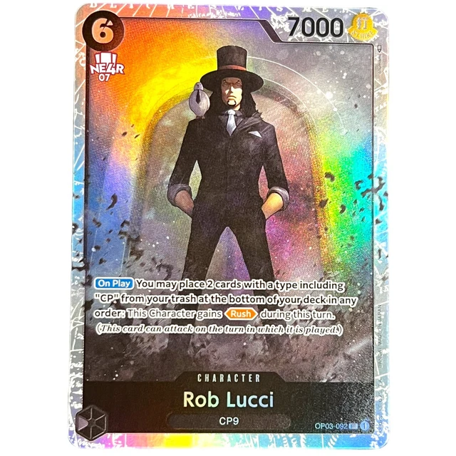 ONE PIECE CARD pillars of strength Eng Op03-092 rob lucci SR Super rare ...