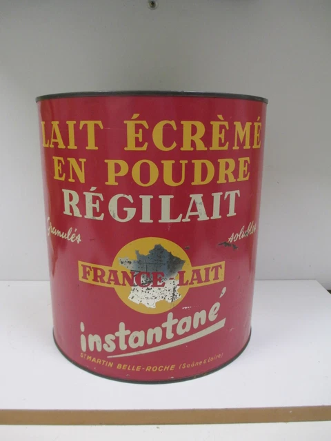 GRANDE BOITE DE Comptoir TOLE LITHO LAIT Ecrémé REGILAIT France 3 Kgs ...