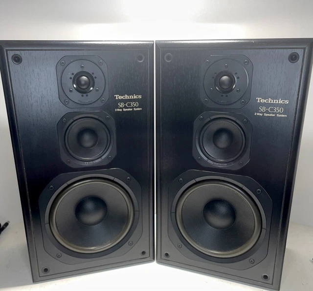 TECHNICS SB-C350 SPEAKER Pair - 3-way - 70W - 6 ohm - Dark Wood Veneer ...