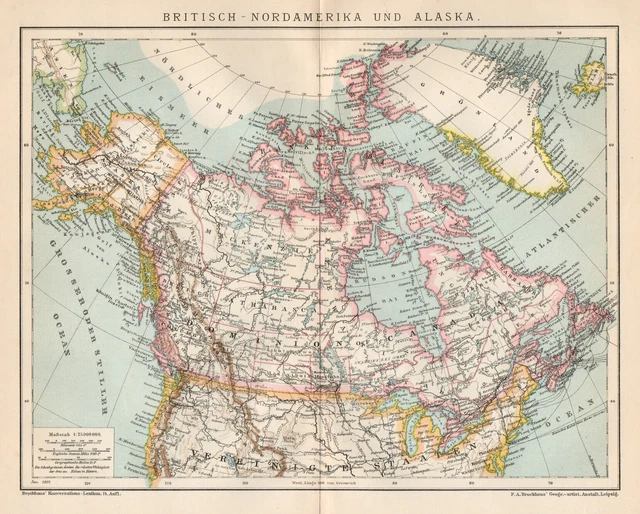 B6238 BRITISH NORTH America - Alaska - Antique Map - 1901 Old Map £15. ...