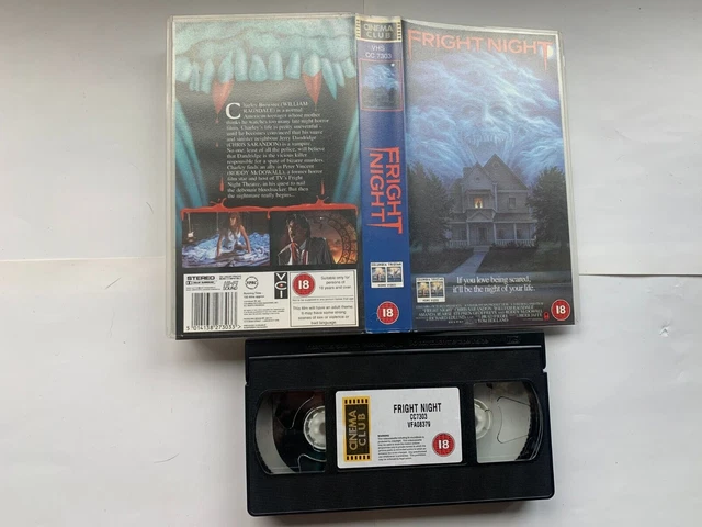FRIGHT NIGHT {1985 Vampire Horror, Vhs, Cinema Club} Roddy Mcdowall ...