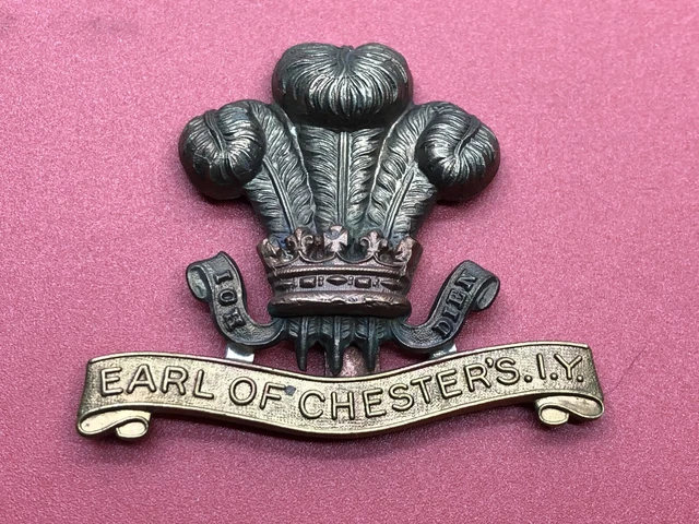 ORIGINAL WW1 BRITISH Army Earl of Chester's Imperial Yeomanry Cap Badge ...