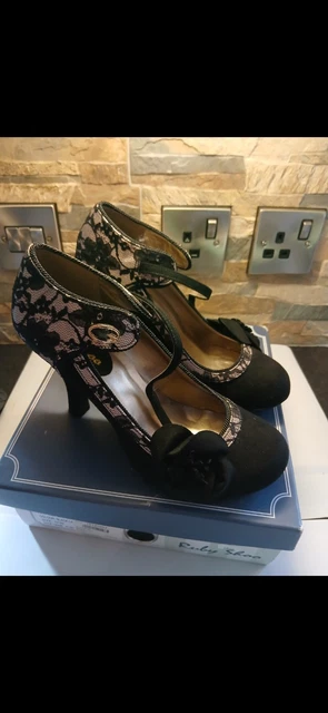 LADIES BLACK/DARK GOLD Elish Ruby Shoo. New In The Box. Uk5/Euro 38 £21 ...