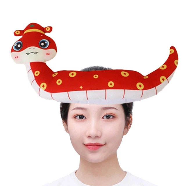 PLUSH HAT HEADWEAR Dress up Head Cover Cosplay Lovely Snake Headgear ...