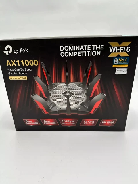 TP-LINK ARCHER AX11000 Tri-Band Wi-Fi 6 Gaming Router - Black/Red $170. ...