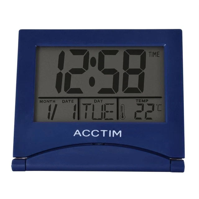 LCD DIGITAL ALARM Clock Backlit Folding Travel Clock Date Temperature ...