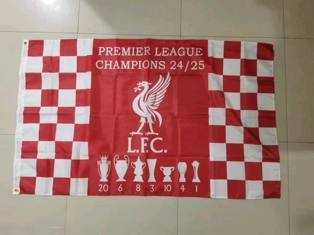 LIVERPOOL LEAGUE CHAMPIONS Flag 24/25 Large 5ft x 3ft Champions Wall £ ...