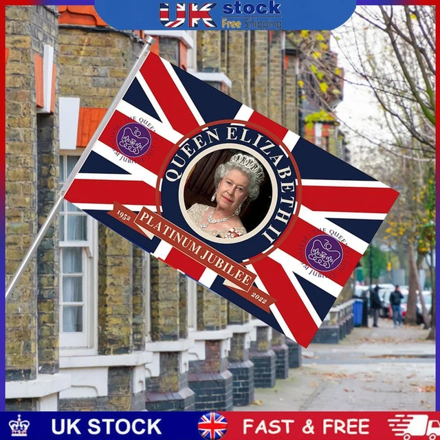 QUEEN PLATINUMS JUBILEE Flag Elizabeth II 70th Anniversary Banner ...