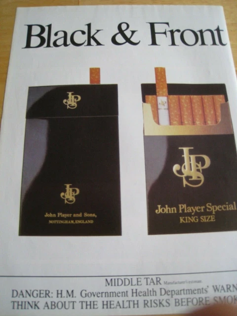JOHN PLAYER SPECIAL Black Cigarettes Poster Advert Ready Frame A4 Size ...