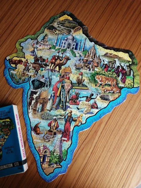 VINTAGE WADDINGTONS JIG Map India No 564.Complete In Good Condition £15 ...