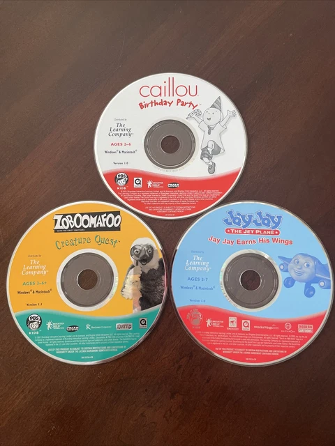 PBS KIDS CAILLOU, Zoboomafoo, & Jay Jay The Jet Plane CD-ROMs (WIN/MAC ...