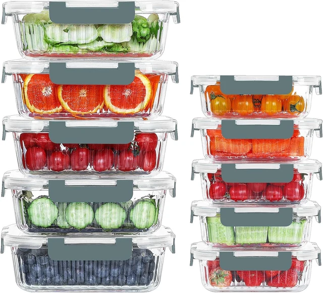 CONTENEDORES DE VIDRIO Para Comida Alimentos Con Tapa Multiples Tamaños ...