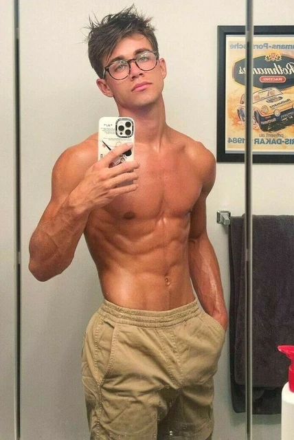 Shirtless Male Beefcake Cute Dude Muscular Body Build Towel Hunk Photo