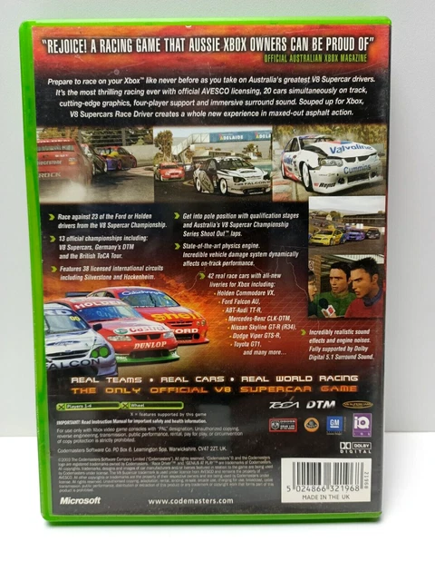 XBOX ORIGINAL - Supercars Australia - Race Driver - With Manual - Free ...