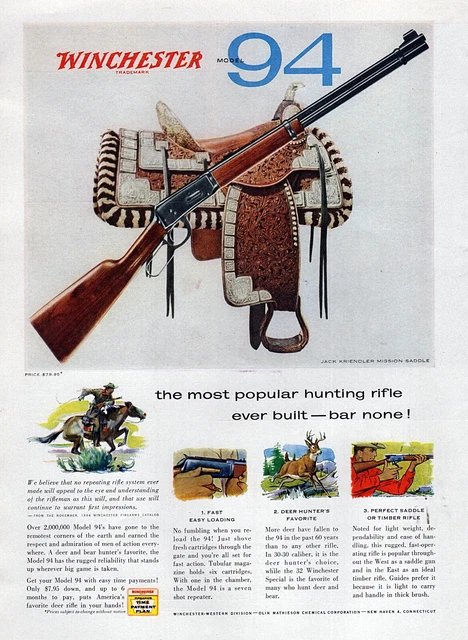 1957 WINCHESTER MODEL 94 Rifle Jack Kriendler Mission Saddle Original ...