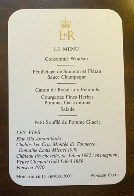 ANTIQUE STATE BANQUET Menu Royal Visit Queen Ingrid Denmark Queen ...